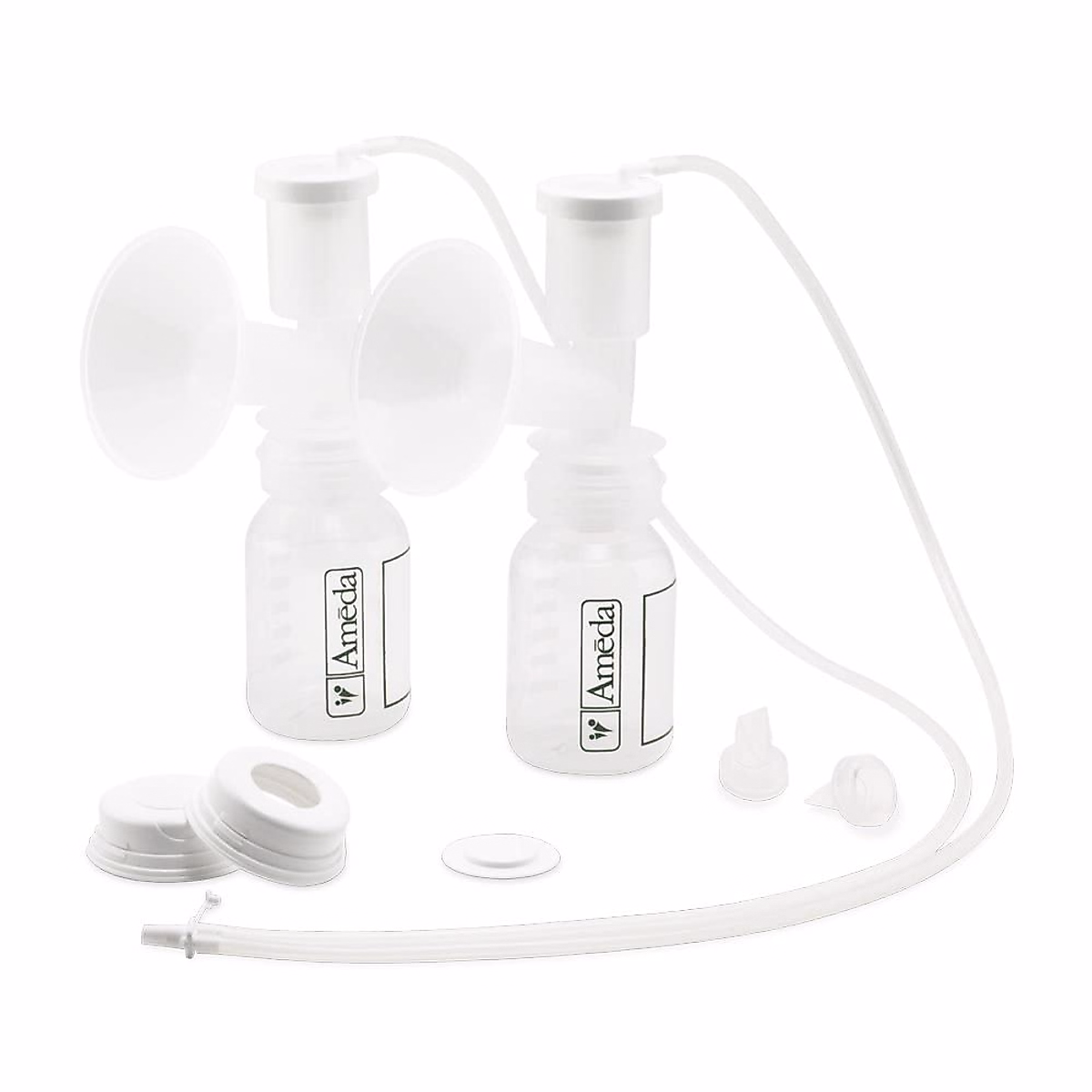 Ameda Dual HygieniKit Universal (Non-Sterile) Milk Collection System | Hands Free Breast Pump Accessories | for Platinum or Elite Breast Pumps | NOT Recommended with MYA Joy, MYA Joy Plus or Pearl