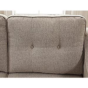 Legend Furniture Living-Room Sofa-Chaise Modular L-Shaped Flexible Combination Fabric Nailhead Trim Corner Sectional, 106" Wide, Grey