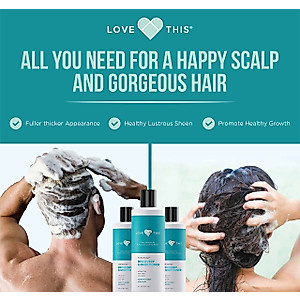 Love This Hair Conditioner for Men & Women - Natural Regrowth | Thinning Anti Hair Loss Treatment for All Hair Types | Moisturizing Shea Butter, Keratin, Argan, Biotin & Zinc - Sulfate Free, 32 Oz