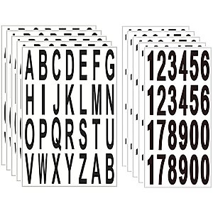 10 Sheet 3 Inch Mailbox Numbers and Letters Cut Classic Style Self-Adhesive Vinyl Waterproof Stickers Letter Decals Sticky for Outside Signs, Window, Door, Car, Truck, Home, House Address (Black)