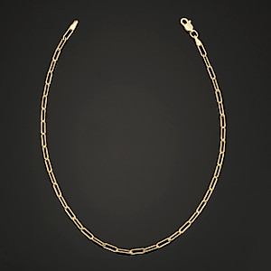 Au Naturale 10k Yellow Gold Paperclip Link Chain Bracelet (2.5 mm, 7 inch) | Minimalist Jewelry for Women