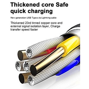 ANDNOVA USB C to Lightning/USB c Cable 10 Ft, Type-C to iPhone PD Fast Charging Cable Compatible with iPhone 13/13 Mini 12 Pro Max/12/11 Pro/X/XR/XS Max / 8/8 Plus