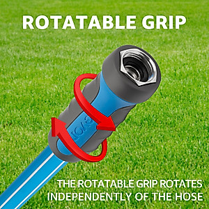 Fevone 12 ft Garden Hose, 2-Year Warranty Offered by Manufacturer, Heavy Duty Water Hose, Hybrid Polymer, Kink Resistance, 3/4" GHT Aluminum Fittings, 5/8" ID, 600 PSI, Drinking Water Safe (GH7)