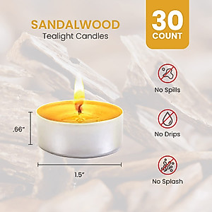 Patchouli Scented Tea Lights Candles - Patchouli Candle - 30 Pack - Colored Tea Lights Candles Scented - TeaLight Candles for Holiday, Wedding and Home - Green Tea Candle - Scented Tealight Candles