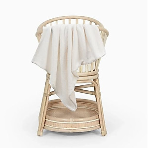 Kloovete Boucle Baby Blanket, Neutral Cozy Baby Blankets for Unisex Boys Girls, Boho Muslin Cotton and Boucle Nursery Blankets, Double Layer Bed Throws for Baby Crib, 30x40 inches(White)