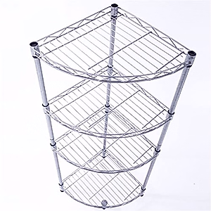 Tuklye 4 Tier Corner Storage Shelves Wire Shelving Unit Metal Shelf Steel Storage Rack for Laundry Bathroom Kitchen Pantry Closet 11.81" L x 11.81" W x 35.43" H