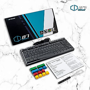 ikbc CD87 V2 Ergonomic Mechanical Keyboard with Cherry MX Red Switch for Windows and Mac, Tenkeyless Keyboard Upgraded with Mistel PBT Double Shot Keycaps for Desktop and Laptop, Solid Build Quality