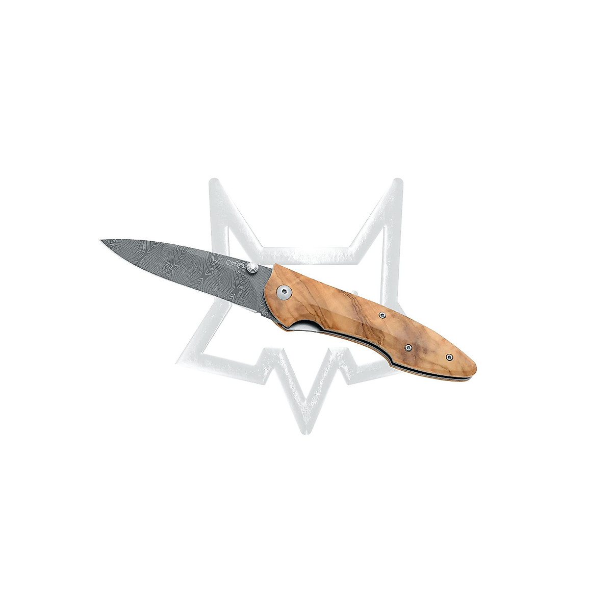 Fox Knives 456/2DOL Liner Lock 456-2DOL Pocket Knife Stainless Damasteel and Olive Wood