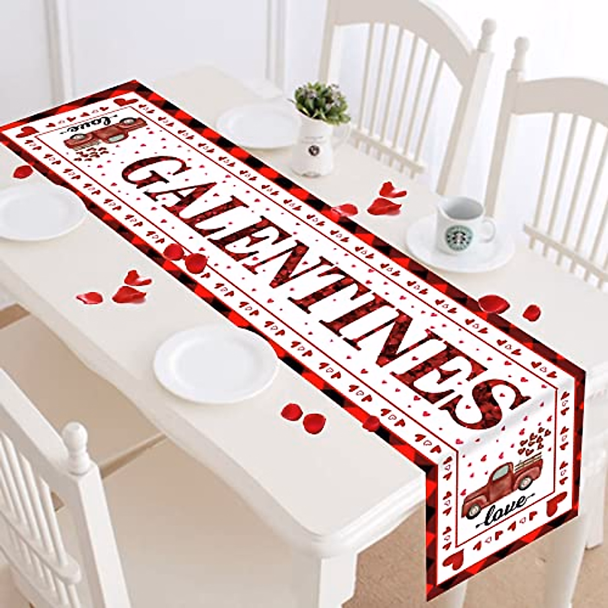Galentines Day Table Runner Valentines Day Linens Table Cloth Dresser Scarves Galentines Day Decorations for Galentines Day Party Favors Table Decorations