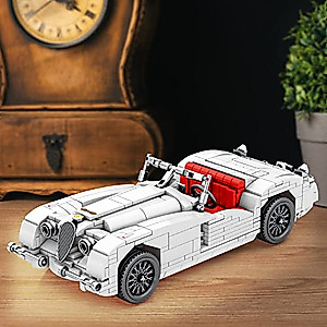JMBricklayer Vintage Car Model Building Set 50109, White, 715 Pieces, Ages 14+, Pull-Back Mechanism, Adults & Teens Enjoyment