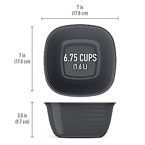 Bentgo Prep® - 1-Compartment Bowls with Custom Fit Lids - Reusable, Microwaveable, Durable BPA-Free, Freezer and Dishwasher Safe Meal Prep Food Storage Containers - 10 Bowls & 10 Lids (Graphite)