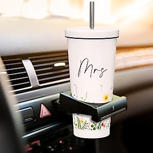 Crisky Wildflower Mrs Gifs Bride Cup for Wedding Engagement Bridal Shower Stainless Insulated Tumbler with Lid & Box 26 OZ