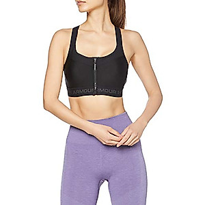 Under Armour Women's Armour High Crossback Zip Bra , Black (001)/Jet Gray , 36C