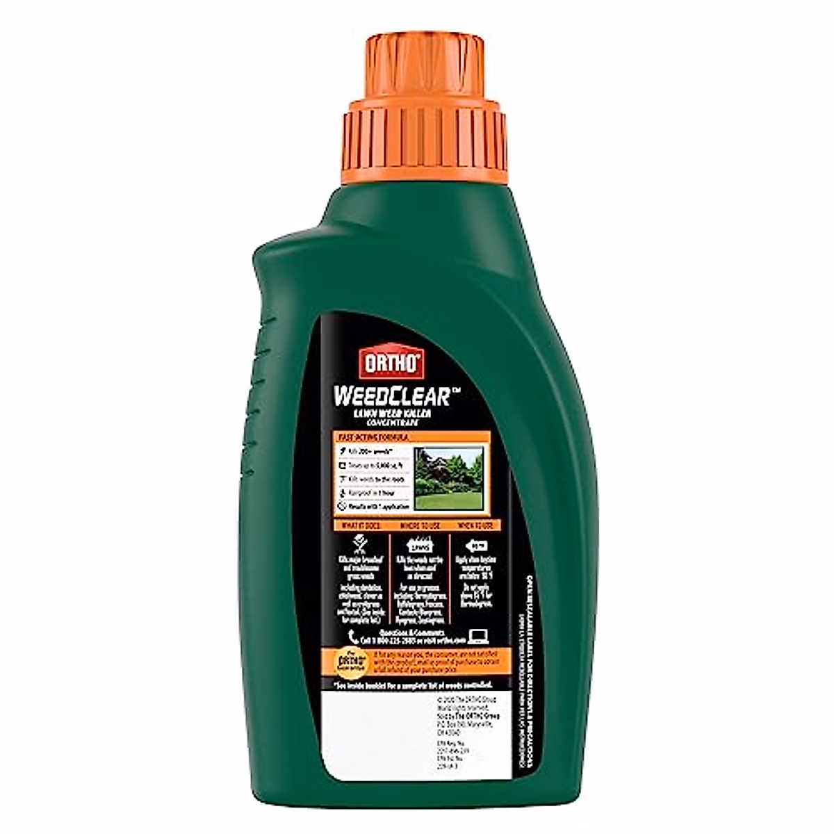 Ortho WeedClear Lawn Weed Killer Concentrate, Fast-Acting Formula Kills Dandelion, Crabgrass & Clover to the Root, 32 fl. oz.
