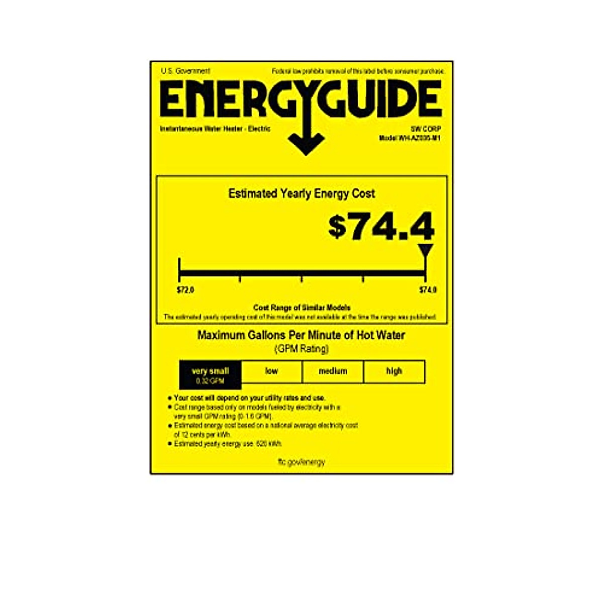 ANZZI Envo Anzzi Electric Tankless Water Heater 3.5 KW at 120 Volts Instant Hot Water Small Enough to Install Anywhere - For for any bathroom sink or kitchen sink | WH-AZ035-M1