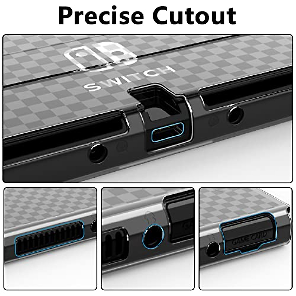 HEYSTOP Case Compatible with Nintendo Switch OLED Model 2021, Dockable PC Protective Cover with Comfortable TPU Joy-Con Grip Case and 6 Thumb Stick Caps