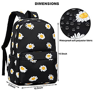 Esfoxes Daisy Girls Backpack for Elementary Middle School, Kids Teens School Bag Women College Bookbag Laptop Backpacks