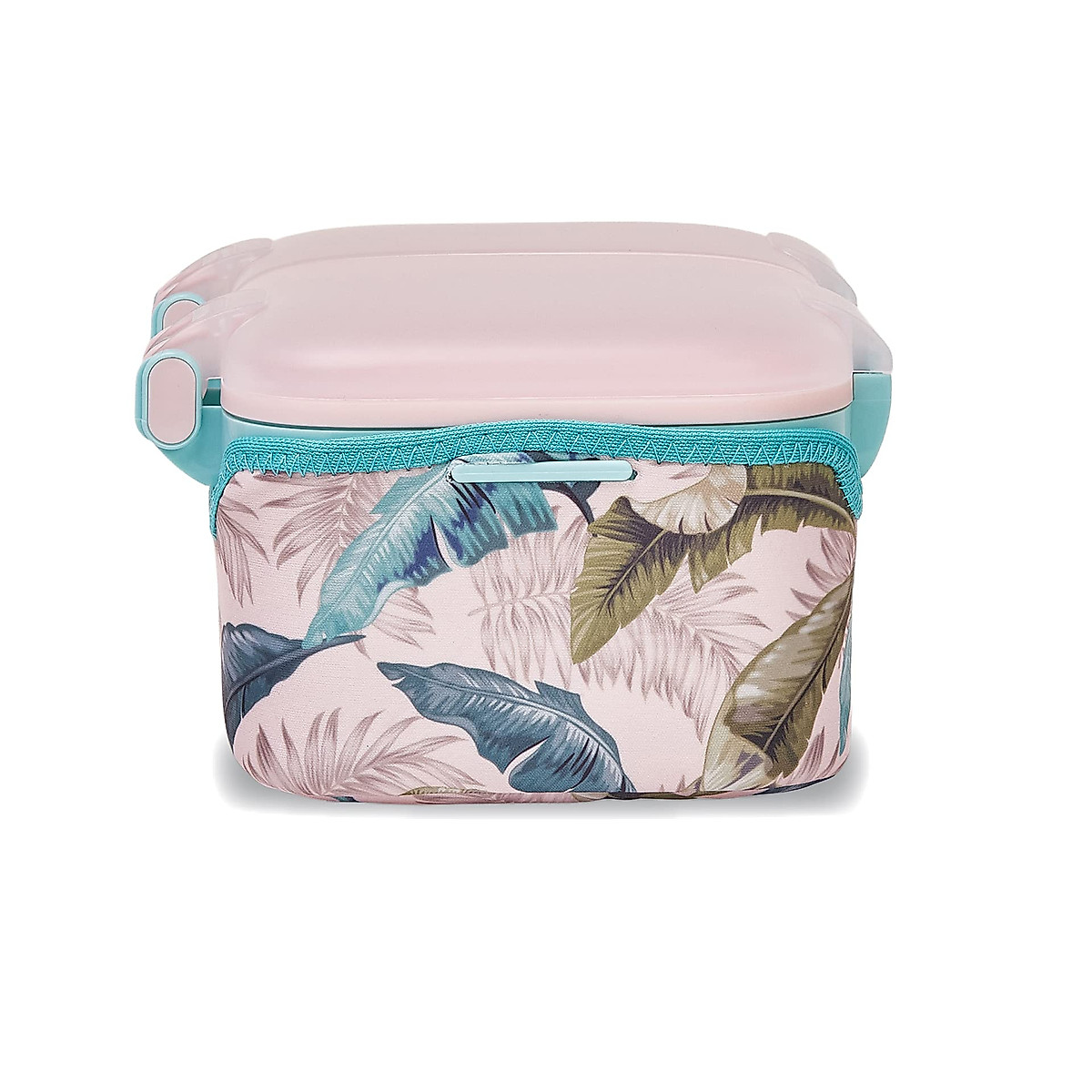 PLANET E Stacklable Lunch Container BPA-Free FOOD CUBE 3-Compartment Container Microwave and Freezer Safe Bento-Style Box (Plants)