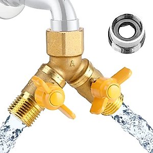 Garden Hose Splitter, G1/2 Inch Faucet Splitter, Washing Machine Water Splitter, Garden Irrigation Tap Adaptor