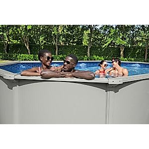 Bestway Hydrium Galvanized Steel Wall Above Ground Pool Set 20' x 12' x 48" | Semi-Permanent, Year-Round Oval Swimming Pool | Includes Sand Filter, Skimmer, Ladder, Ground Cloth, Cover