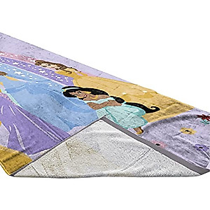 Jay Franco Disney Princess Rainbow Bath/Pool/Beach Towel - Super Soft & Absorbent Fade Resistant Cotton Towel Features Belle, Rapunzel, Jasmine, & Tiana - Measures 28 x 58 inches