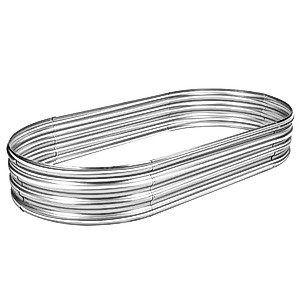 Raised Garden Bed Galvanized Planter Box Outdoor, Rot-Resistant Metal Garden Bed Planter for Vegetables Flower Herb (Silver)