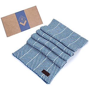 GALLERY SEVEN Winter Scarf for Men, Soft Knit Scarves, in an Elegant Gift Box - Lightt Blue/White - One Size