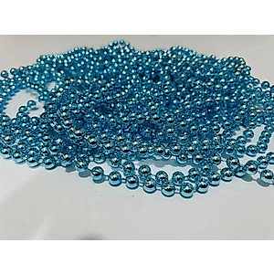 POHU Baby Gender Reveal Beads Supplies 6mm Round 33 Inch Baby Blue Hot Pink for Baby Shower Announcement Party Set of 50