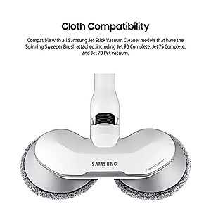 SAMSUNG Jet Stick Spinning Sweeper Disposable Wet Pads, Pack of 20 for Jet 90 Complete, Jet 75 Complete, Jet 70 Pet Cordless Vacuum Cleaners w/ Spinner Sweeper Brush Attachment, VCA-SPA90/XAA, Grey