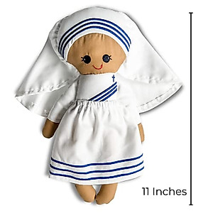 The Little Rose Shop Mother Teresa Plush Catholic Saint Doll - Toddlers and Preschoolers Stuffed Plush Doll Toy - Baptism Gifts for Home Christmas Decoration & Catholic Boys and Girls