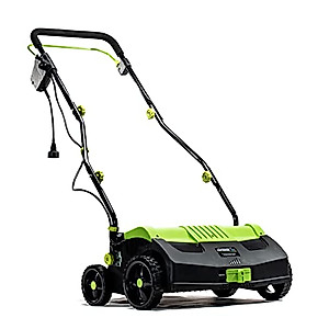 Earthwise DT71613 13-Amp 16-Inch Corded Electric Dethatcher, Green