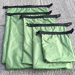 Homebeast 5 Pack Safe & Dry Bag with Water Resistant, Ultralight 1.5L-6L Dry Sack Packing Waterproof Storage Bags for Kayaking, Camping, Boating, Floating and Outdoor Surviva (Army Green)