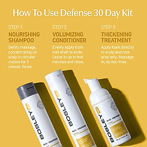 BosleyMD BosDefense Nourishing Shampoo for Light Thinning Hair (Color Safe), 33.8 fl oz.