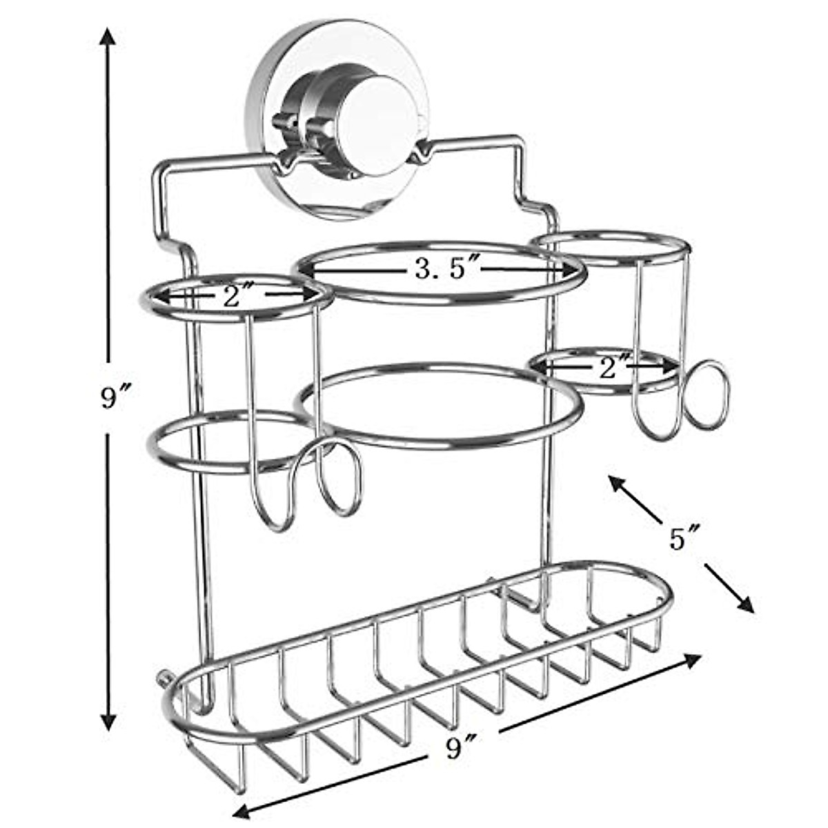 SIMPLELIFE Hair Dryer Holder Wall Mount Curling Iron Flat Iron Organizer, Hidden in Cabinet, NO Scuff Marks,(Improved Design) hairdryer Straightener Hair Brush Home Storage, Suction Cup (Cabinet)