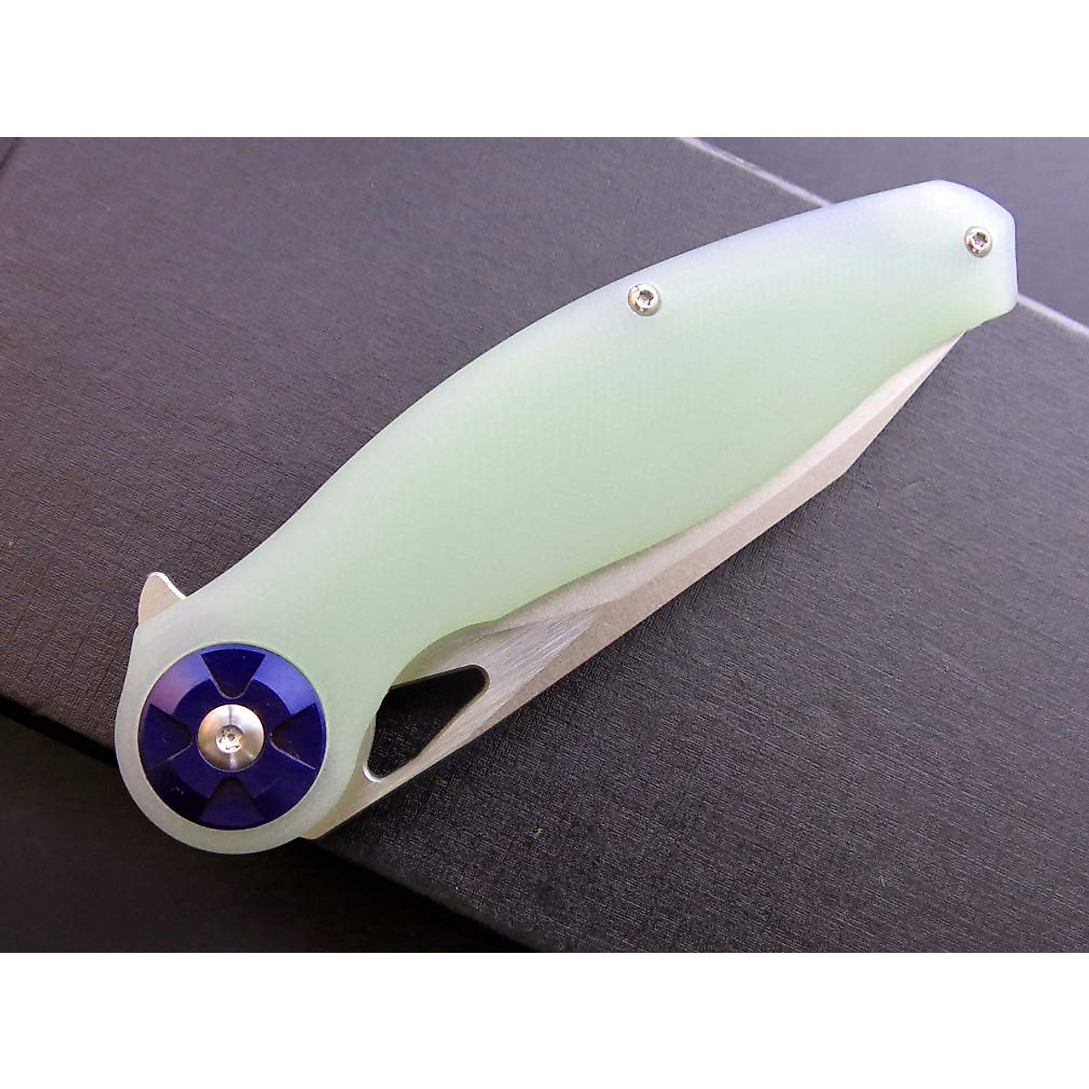 Eafengrow EF76 Ball Bearing Folding Knife for Camping EDC Pocket Knife with G10 Handle & D2 Stone-washed Blade Hunting Outdoor Tool (EF76-jade)