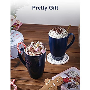 YumKubis Tea Cup with Infuser and Lid, 17 oz Large Tea Infuser Mug, Ceramic Tea Mug with 2 Lids, Tea Cups for Women, Men, Kids, Loose Tea, Gifts