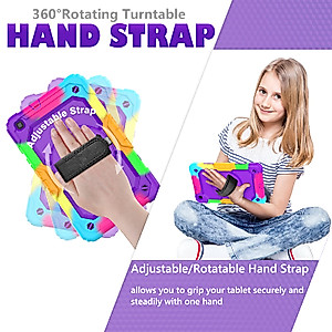 ausleben 2019 Case for Samsung Galaxy Tab A 8.0 inch case 2019,SM-T290/SM-T295.Full Body Protection Case with Built-in Screen Protector Pen Holder [360 Rotating Hand Strap] for T290 (Colourful)