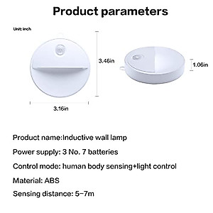 Otai, Motion Sensor Light Warm White, Searik Battery Powered LED Night Light Safety Light Ladder Light Cabinet Light downstairs, Bathroom, Closet, Corridor, Bedroom, Kitchen, Path, 1 Set