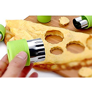 12 Pcs Stainless Steel Cookie & Vegetable & Fruit Cutters Shapes Sets, Mini Cookie Stamp Mold, Sandwich Cutters for Kids Baking+10 pcs Cute Cartoon Animals Food Picks and Forks Color Random