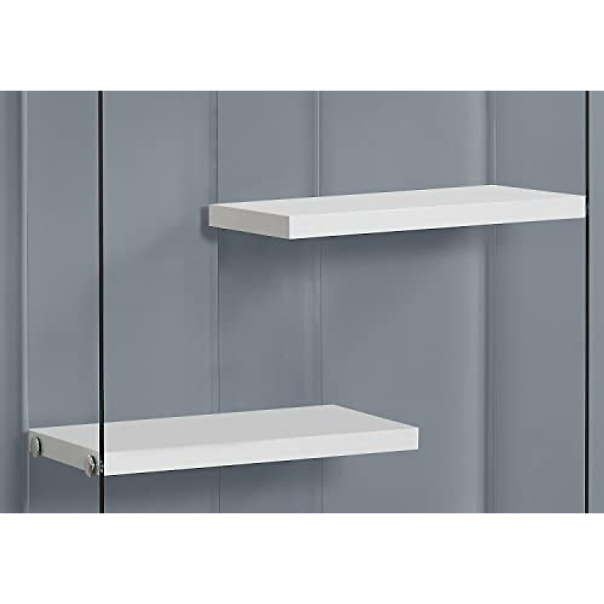 Monarch Specialties I Tempered Glass Bookcase, 60", Glossy White