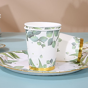 Gender Neutral Baby Shower Plates and Napkins for 25 Sage Green Party Decorations Boy Girl Birthday Bridal Shower Floral Wedding Gold Green Decor Greenery Safari Jungle Theme Boho chic Party Supplies