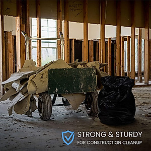 ToughBag 55 Gallon Trash Bags, 35 x 55” Large Industrial Black Trash Bags (50 COUNT) - 55-Gallon Outdoor Garbage Bags for Commercial, Janitorial, Lawn, Leaf, and Contractors - Made in USA