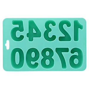 Traytastic! Silicone Number Mold 0-9 Tray - Large 1.75" Tall Numbers - Crafting, Baking, Molding, Melting