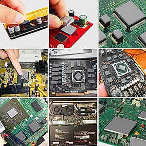 12W/mK Thermal Pad, 100x100x1mm Non Conductive Lnsulated Heat Resistant High Temperature Resistant Silicone Thermal Pads for Mining Motherboard Laptop Heatsink CPU GPU LED SSD IC SMD Cooler