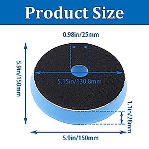 Seamaka Polishing Pads, Blue 5'' Orbital Buffer Pads Medium Buffing Sponge Pads Polishing Foam Pad for Light Cut & Polishing Pad, Final Cutting, Polishing Or Glazing Clear Coat Surfaces O-012-B