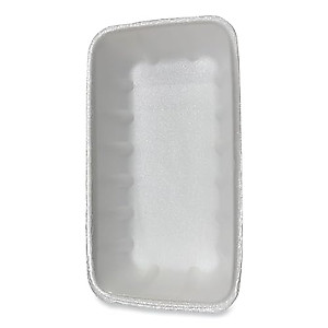Genpak 10KWH 10.75-Inch Length by 5.75-Inch Width by 2-Inch Height White Color Foam Meat Standard Supermarket Food Tray 125-Pack (Case of 2)
