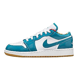 Jordan Big Kid's 1 Low SE Barcelona Cyber Teal/Cyber Teal-White (DM0589 400) - 4