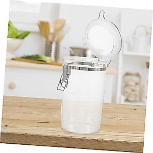 PRETYZOOM Clear Plastic Containers Jar with Lid Snack Container Food Container Clear Jar Clear Container Food Storage Jars Container with Lid Container for Food Plastic Jar Nut