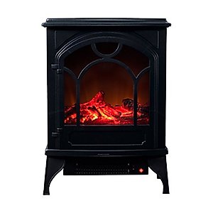 16.5-Inch Freestanding Classic Electric Fireplace with Remote – Adjustable Heat by Northwest (Black)