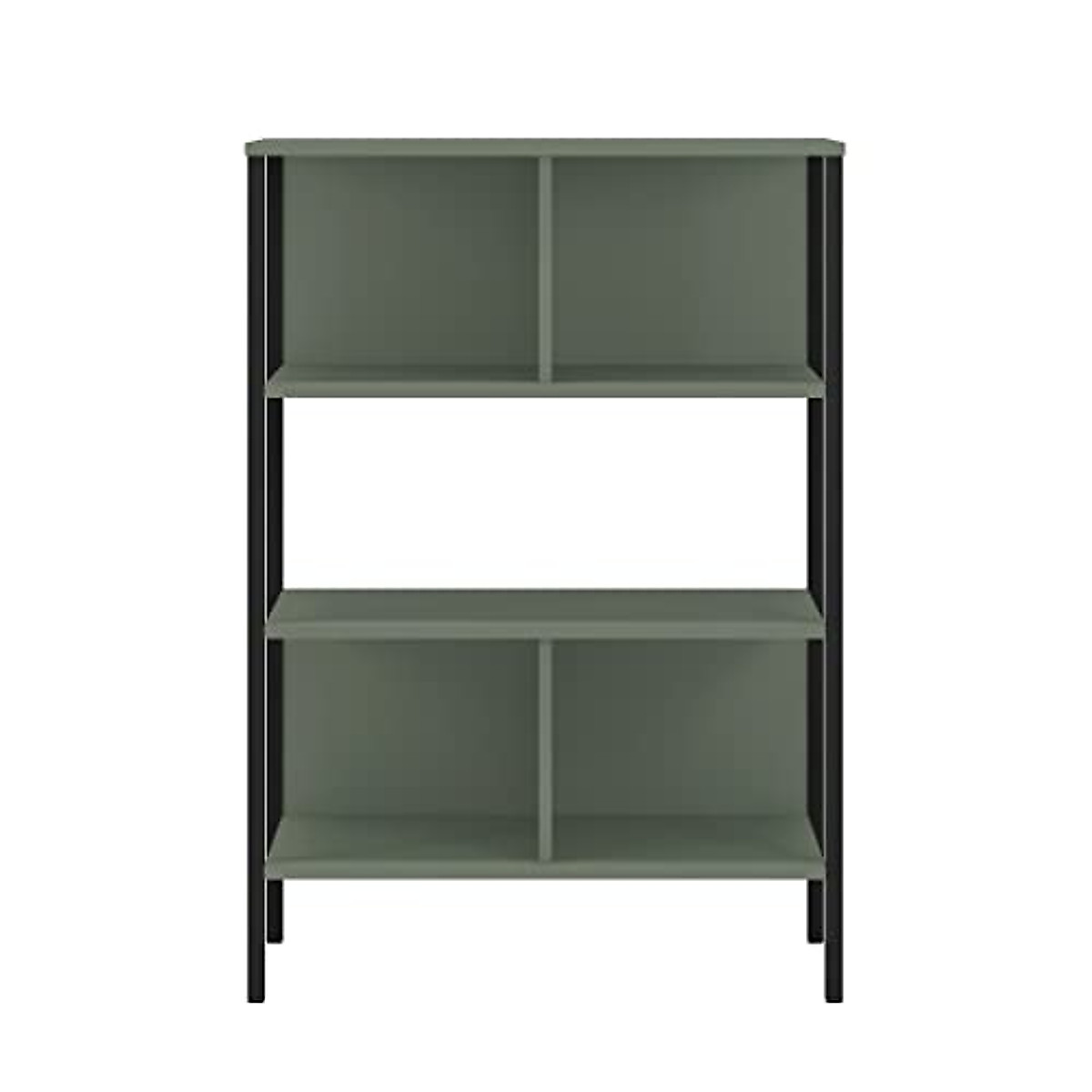 itbe Easywork 3 Tier Bookshelf, Bookcase Office Shelf (Green)